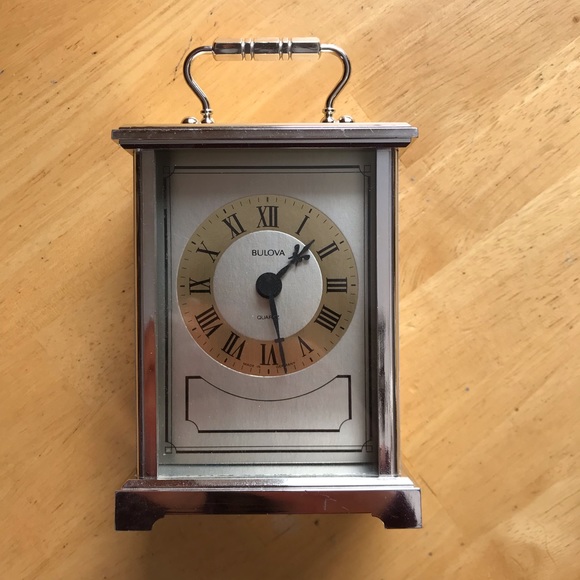 Bulova | Other | Vintage Bulova Silver Western 98s Shelf Clock | Poshmark